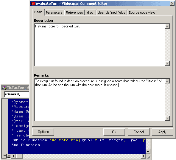 Adding VBdocman Comment